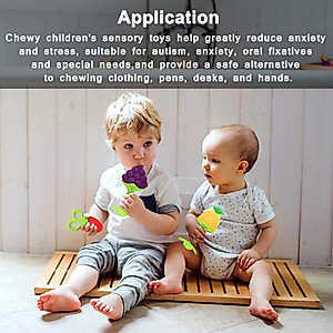 SLGOL Fruit Teething Toys for Babies 4 Pack, BPA Free Silicone Teethers for 3 Month+ Little Boy & Girl Cute Infant and Shower Gifts