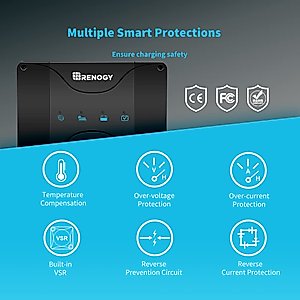 Renogy 50 Amp MPPT Charge Controller 12V MPPT Solar Charge Controller & ONE Core: All-in-one Off-Grid Energy Monitoring Panel with RV Leveling System