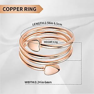 BioMag Copper Ring for Women, 99.99% Pure Copper Magnetic Rings for Lymphatic Drainage, Adjustable Jewelry Gifts for Women
