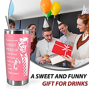 20oz Travel Coffee Mug, Sometimes You Forget You Are Awesome Coffee Tumbler, Thank You Gifts for Men Women, Inspirational Gifts, Stainless Steel Tumbler with Lid and Straw, 20 Oz Tumbler, Pink