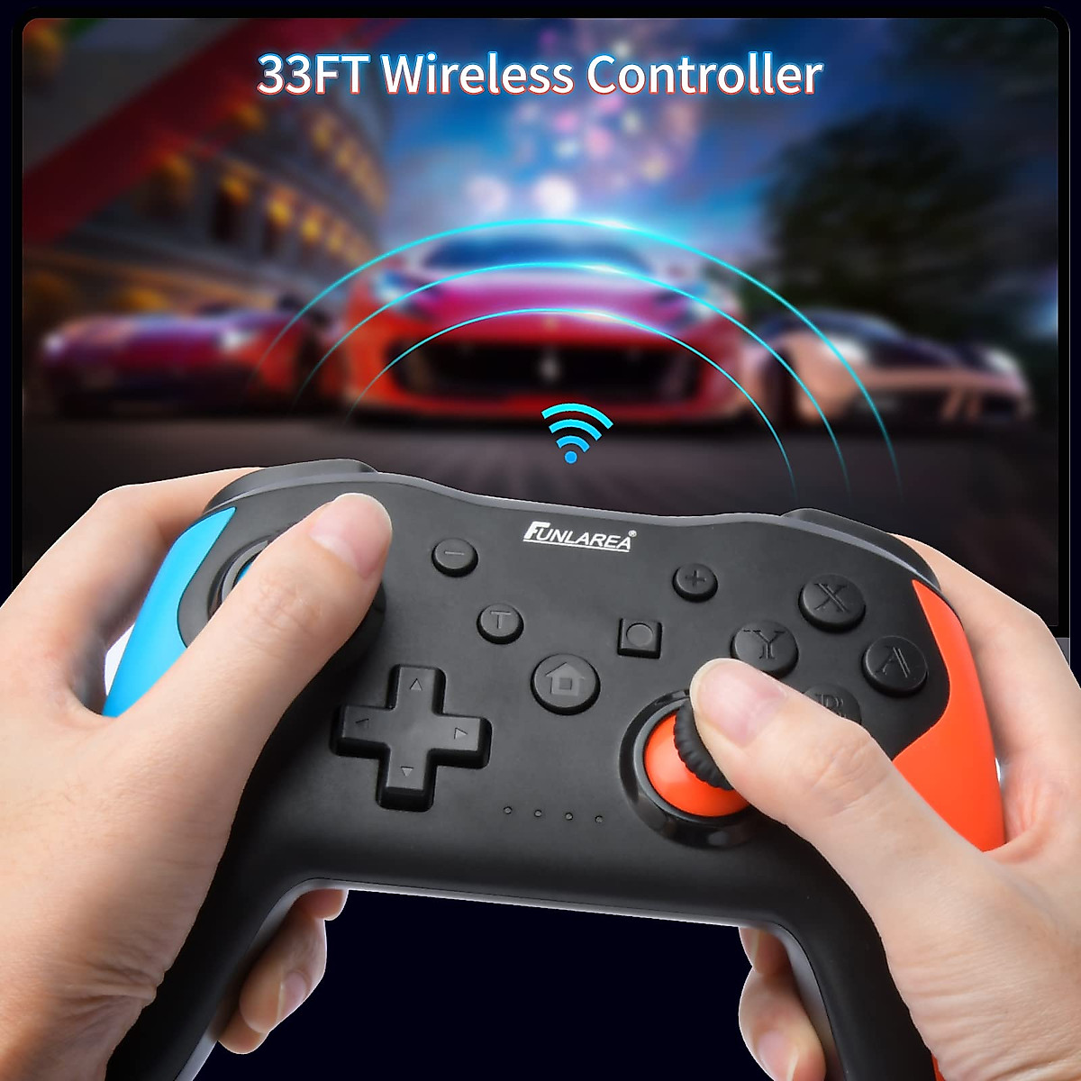 funlarea Wireless Pro Switch Controller for Nintendo Switch, Compatible with Switch Support Amibo, Wakeup, Screenshot and Vibration Functions