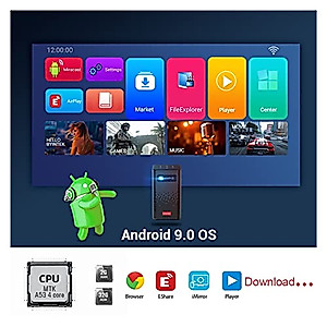 Mini Portable Smart Android WiFi TV Video DLP Projector Full HD 1080P Mobile Smartphone 4K Cinema Projector