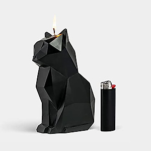 PyroPet Cat Candle - Black - Cat Candle with an Aluminum Skeleton Inside - 25 Hour Burn Time - 7” Tall - Unique Gift for Cat Lovers, Halloween, Christmas Gifts, Mom, Daughter, Wife, Girlfriend Gifts