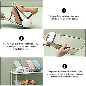 Veemoon Home Space Clo Shoes Non- Storage Sneakers Organization Holder Chic Layer Stackable Two- Deck Organizer Adjustable Shelf Slots Slipper Non-Skid Racks Stacker Saver for Shoe Stacker