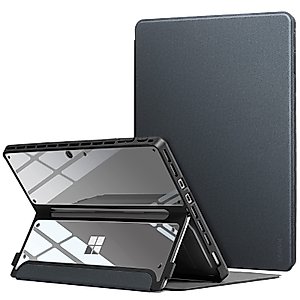 CoBak Case for Surface Pro 11 / Pro 10 / Pro 9 - Crystal Clear Transparent Back Cover, Shockproof Folio Rugged Case, Fits Keyboard and Kickstand
