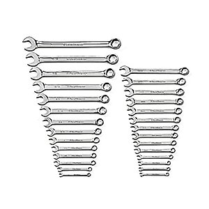 GEARWRENCH 28 Pc. 6 Pt. Combination Wrench Set, SAE/Metric - 81923, Chrome