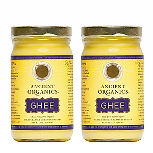 100% Organic Ghee from grass-fed cows, 2-Pack of 8oz