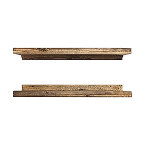 del Hutson Designs 20" Rustic Luxe Wall Mount Shelves, Dark Walnut (Open Box)