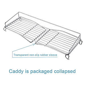 JUNCHU CHERRY Metal The Sink Vanity Organizer 2 Pack, Bathroom or Kitchen Sink Organizer, Feminine Products Organizer (2 Chrome)