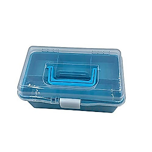 Tool Box Clear Plastic Organizer Box,Multiple Compartment and Application,Bead Letter Board Brand Fishing Tackle Storage Container Etc (213-5C-Blue)
