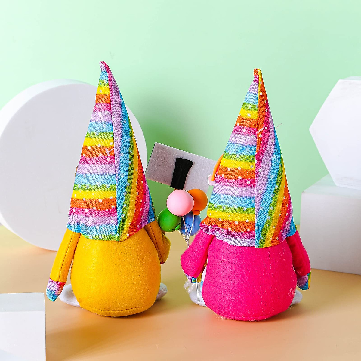 2pcs Birthday Gnomes Swedish Tomte Gnome Decor Birthday Gifts Handmade Scandinavian Garden Gnomes Valentines Day Tiered Tray Decorations