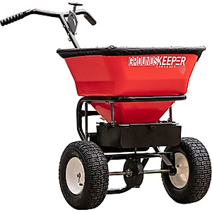 Buyers Products Multi-Purpose Walk Behind Push Spreader 3039632R Grounds Keeper, 100 Pound Capacity, Multi Use Tool for Grass Seed, Salt, De-Icer, Fertilizer and Seeds