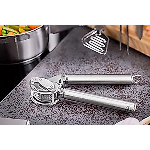 Rösle Stainless Steel Mincing Garlic / Ginger Press with Scraper, 9-inch