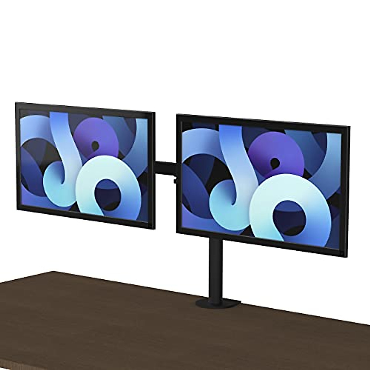 Stand Up Desk Store Convertible Clamp-On Laptop and Monitor Stand/Dual Monitor Mount (Black, 13" to 32" Monitor, up to a 17" Laptop)