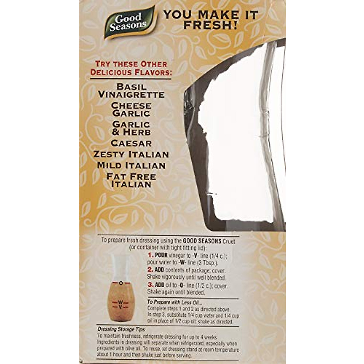 Good Seasons Italian Dressing Mix, 2 Packages with Cruet, 1.4 Oz. Net