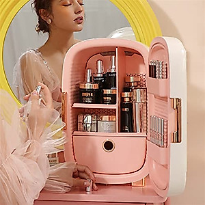 YAARN Small Fridge for Bedroom 12L Professional Beauty Refrigerator, Small Refrigerator for Skin Care Cosmetics, Mini Refrigerator for Skin Care Products