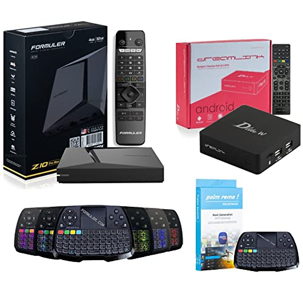 Formuler Z10 Pro Max Android 10 Dual Band 5G Gigabit LAN 4GB Ram 32GB ROM 4K Bonus Dreamlink Dlite W4K Andriod Box and Bonus Formuler 7 Color Backlit Wireless Mini Keyboard