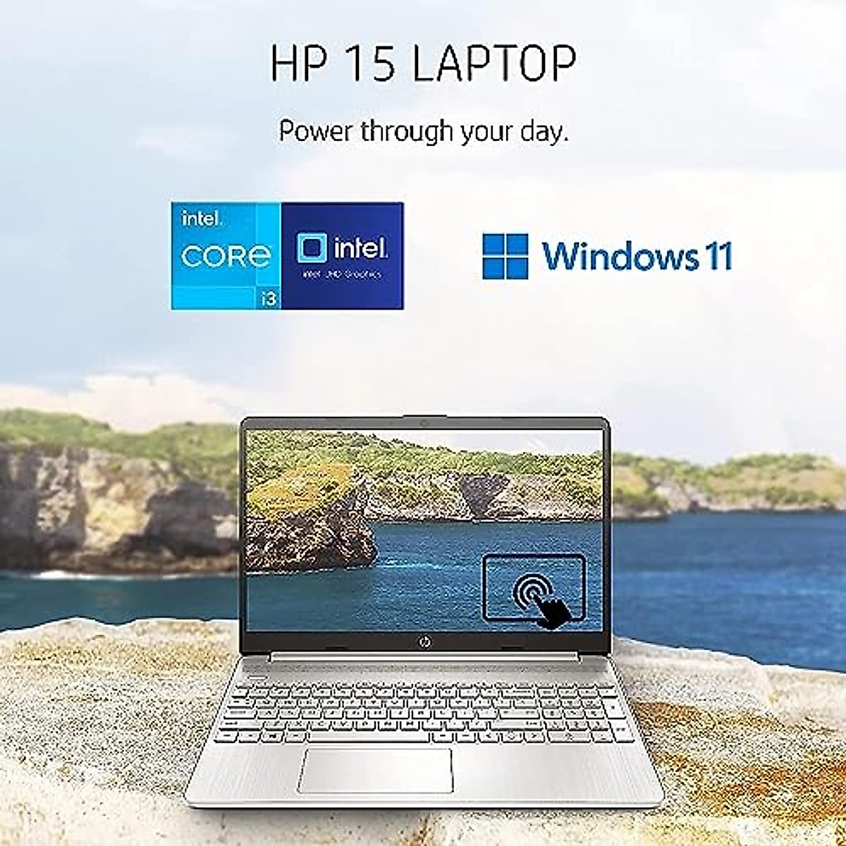 HP 2023 Newest Laptop, 15.6" Touchscreen Display, Intel Core i3-1115G4 Processor(Beat i5-1035G4), 8GB RAM, 256GB SSD, WiFi, Bluetooth, Numeric Keypad, Windows 11 Home in S Mode, Silver