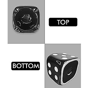 Jeuristic Ashtrays for Cigarettes Dice Ash Tray - Premium Ceramic Retro Cool Ashtrays Gifts for Smokers Home Ashtrays for Indoor Outdoor Patio Desktop Decor Unique Fancy Ashtray Cute Ashtray Black