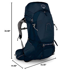 Osprey Atmos AG 50 Men's Backpacking Backpack, Unity Blue , Large