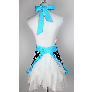 Kitchen Aprons Woman Retro Vintage Girl Polka Dot Cooking Pinafore Christmas Apron Dress (Dot Turquoise)