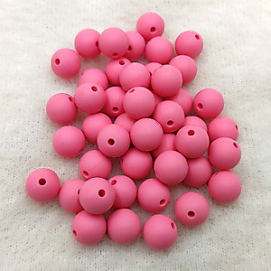 50pcs Baby Pink Color Silicone Round Beads Sensory 15mm Silicone Pearl Bead Bulk Mom Necklace DIY Jewelry Making Decoration