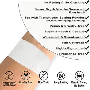 CCBeauty Clown White Face Body Paint Stick Oil, White Eye Black Sticks for Sports, Cream Skeleton Joker Mime Foundation Makeup, Hypoallergenic Face Painting Kit for Halloween SFX Cosplay Costume Party