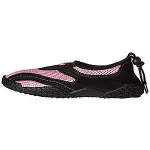 Womens Water Shoes Aqua Socks Pool Beach ,Yoga,Dance and Exercise (10, Black/Pink 1185L)