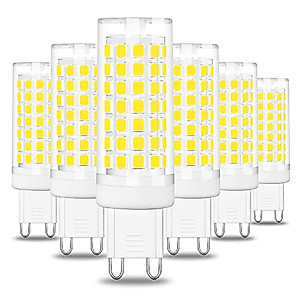 hansang G9 Led Light Bulb,6W Chandelier Light Bulbs (60W Halogen Equivalent),88PCS LED,6000K Daylight White,Non-dimmable,G9 Bi Pin Base,360 Degrees Beam Angle,600LM,Pack of 6