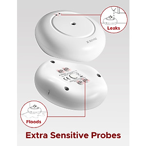 X-Sense Wi-Fi Water Leak Detector, Smart Water Sensor Alarm, Water Detector Alarm with 1700 ft Transmission Range for Kitchens, Basements, Bathrooms, 3 Water Detectors & 1 Base Station, Model SWS54
