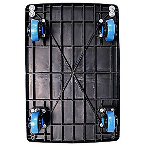 Generic Handling Vehicle Flatbed Truck Folding Platform Truck Heavy Aluminum Duty Moving Platform Cart and Dolly Push Cart Collapsable Hand Cart for Warehouse, 72X46CM, Black