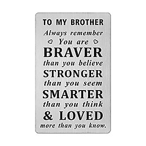 HYHYDHP To My Brother Gifts Wallet Card, Little Brother Inspirational Gifts Graduation Cards from Brother Sister, Birthday Christmas Presents Ideas