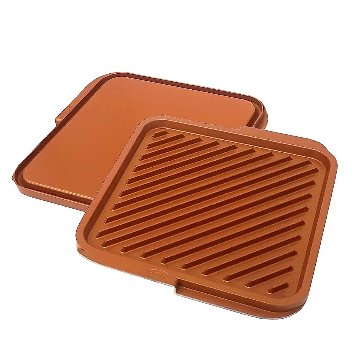 Gotham Steel This Classic Nonstick Double Grill Griddle Pan, Brown Reversible with Ti-Cerama Coating, Perfect for BBQs and More – As Seen on TV, lARGE