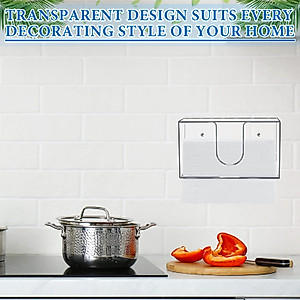 Potchen Acrylic Paper Towel Dispenser Bathroom Holder Multifold Wall Mount with Lid Clear Guest Napkin for Toilet Kitchen Z Fold, C Fold or Multi Towels (4 Pcs)