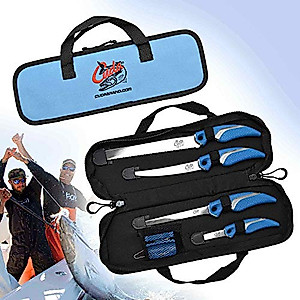 Cuda 6-Piece Fish Fillet Knife Set with Knife Sharpener (18133),Blue
