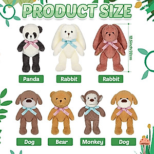 Civaner 7 Pcs Stuffed Animals Bulk 12.5 Inch Cute Soft Animal Plush Toys for Kids Birthday Gifts Baby Shower Party Decorations (Jungle)