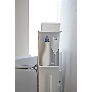 Yamazaki Supplies Home Organizer-Slim Bathroom Storage Shelves | Steel + Wood | Toilet Paper Stocker, One Size, Ash