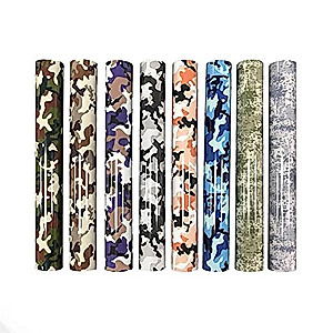10"x40" Stretch Camouflage PU Heat Transfer Vinyl Roll Iron on Vinyl for Cricut & Other Cutting Machines-Vinyl HTV for Cricut Clothing T-Shirt, Easy to Cut & Weed for DIY Heat Vinyl Design