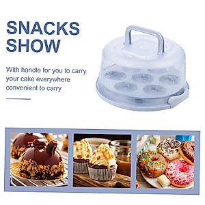SOLUSTRE 2 Sets Portable Cake Box Cake Carrier Cake Stand with Lid Containers with Lids Cake Storage Container Pie Cup Cake Tier Stand Veggie Tray Cake Holder Flan Cake Pan Handheld Plastic