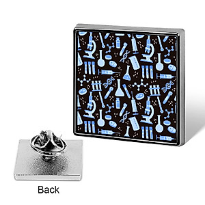 Medical Lab Tools Science Square Badge Metal Button Badge Decorative Button Brooch Lapel Pins