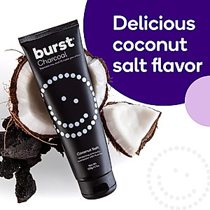 BURST Charcoal Whitening Toothpaste for Adults (4.7oz/2 Pack) | for Sensitive Teeth with Cavity Fighting Fluoride & Xylitol | Vegan | Gluten & SLS Free | Coconut Salt