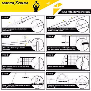 Volleyball Net Outdoor - Includes 32x3 Ft Large Regulation Size Net, Soft Volleyball, Carrying Bag, Boundary Lines, Steel Poles & Pump - Large Volleyball Net for Backyard, Beach, Pool