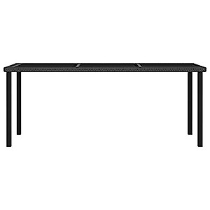 YUHI-HQYD 7 Piece Patio Dining Set,Balcony Bar,Party Furniture,Comfortable Casual Furniture,Suitable for Balcony, Deck, Backyard, Patio, Garden, Poolside, etc. Poly Rattan Black