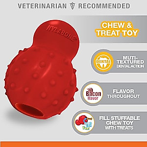 Nylabone Strong Chew Cone Stuffable Chew Toy for Dogs, Bacon Flavored Fillable Treat Toy, Medium/Wolf - Up to 35 lbs. (1 Count)