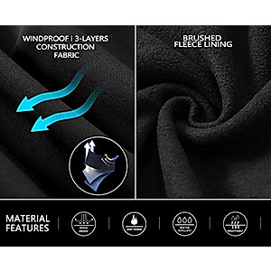 Little Donkey Andy Men’s Softshell Jacket with Removable Hood, Fleece Lined and Water Repellent Black Size L