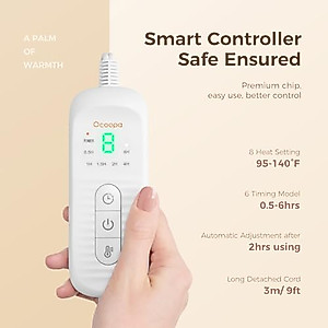 OCOOPA Women Gifts, Weighted Heating Pad for Back Pain & Cramps Relief, 3.4lb 17''x33'' XL Electric Heating Pad for Neck and Shoulders, 8 Heat Settings, 6 Time Modes, Machine Washable