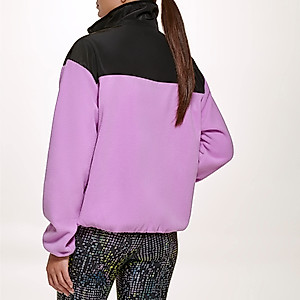 DKNY Women's Sport Full Zip Hybrid Polar Fleece Jacket, Tulle, Small