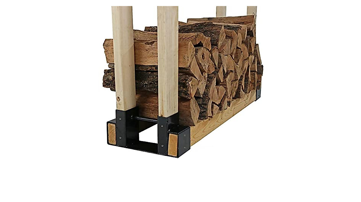WANLISELL Firewood Log Bracket, 2 Pack Outdoor Firewood Rack Brackets ...