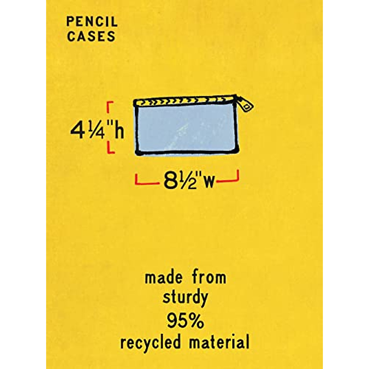 Blue Q Pencil Case, Flower Field. Hefty Zipper, Sturdy and Easy-to-Rinse-Clean, 95% Recycled Material. Organize a Larger Bag -- Store Makeup, Chargers, Receipts, Pencils. Measures 4.25"h x 8.5"w