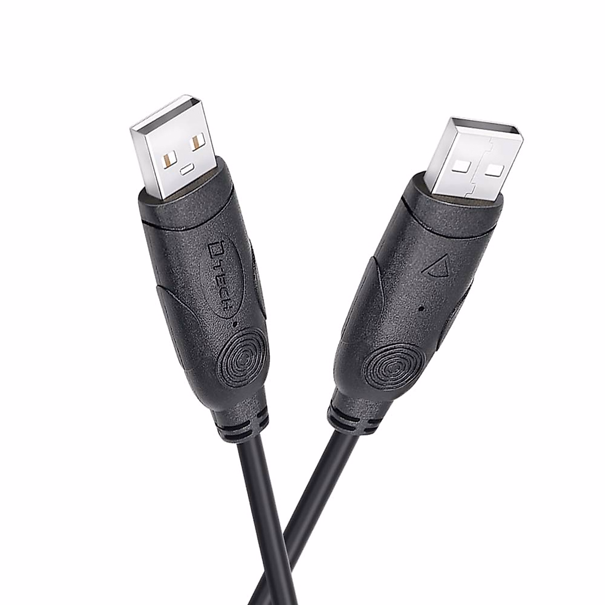 DTech USB to USB Null Modem Cable Serial RS232 Data Communication Transfer File Between 2 PCs Prolific Chip Supports Windows 11 10 8 7 XP Mac (6 Feet, Black)